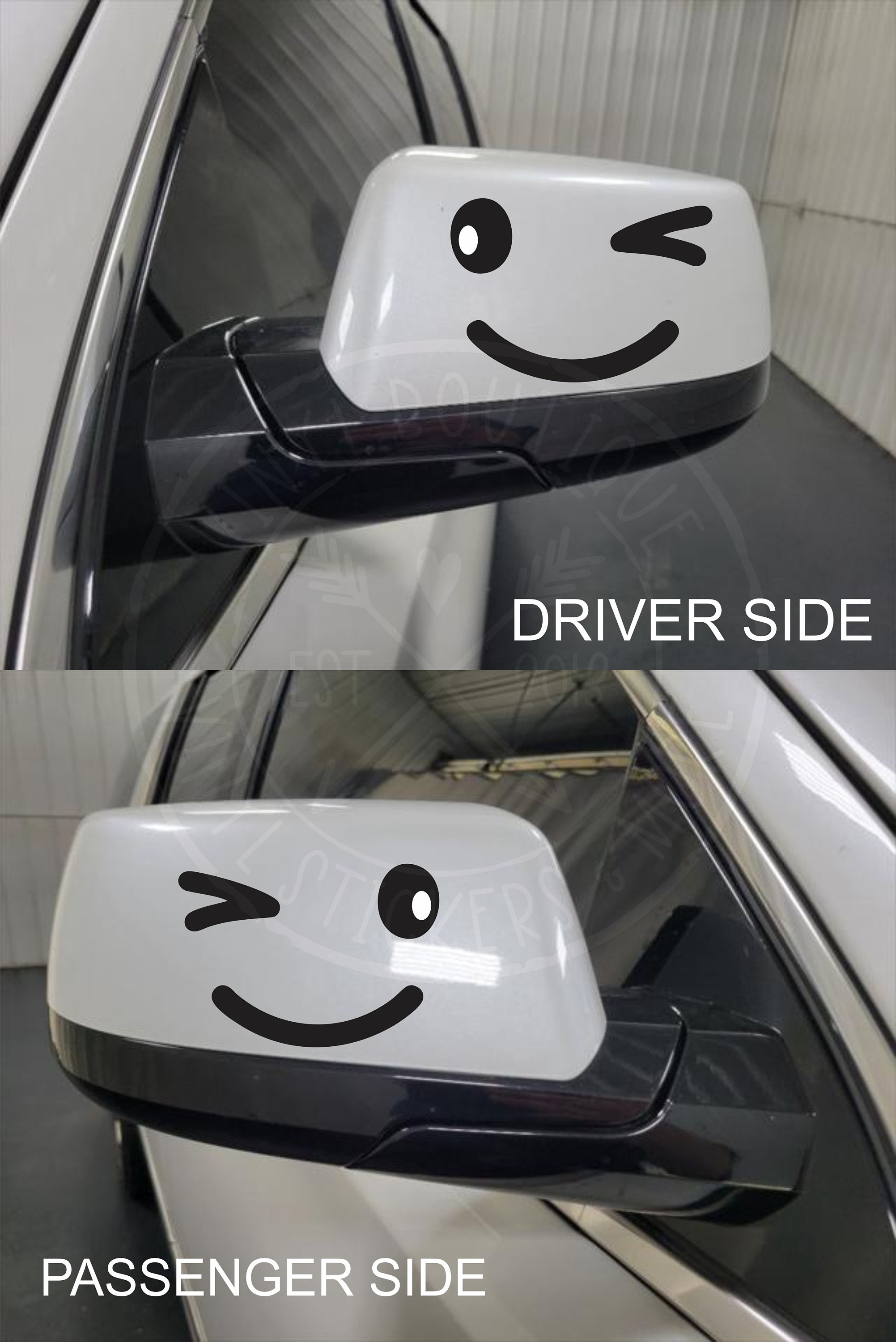Side Mirror Wink Face Smile Car Truck Van Vinyl Decal Sticker - Etsy
