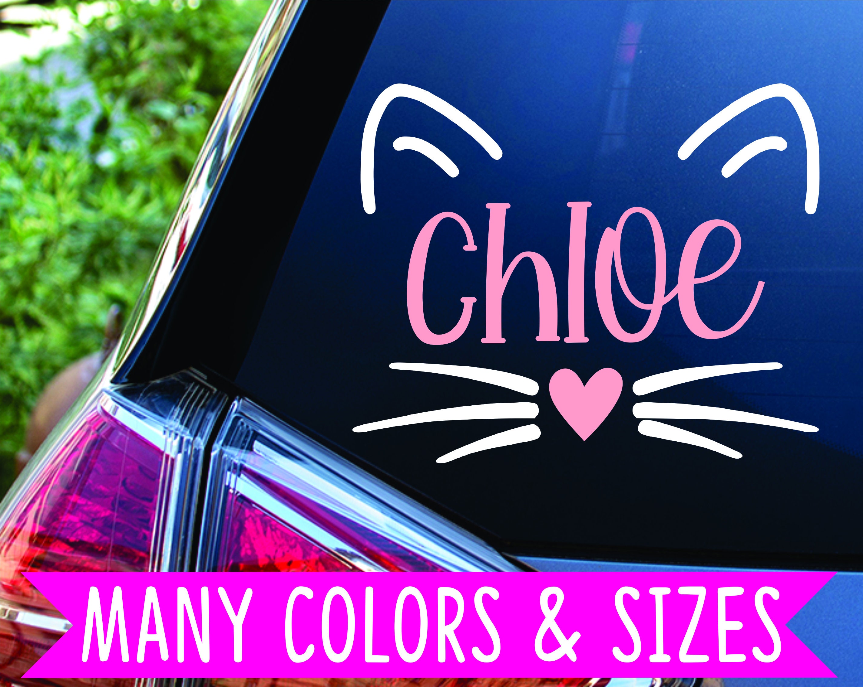 Personalized Cat Name Vinyl Decal Sticker Tumbler Cups | Etsy