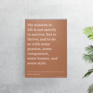 Maya Angelou Quote Wall Art, Inspirational Wall Decor, Encouragement ...