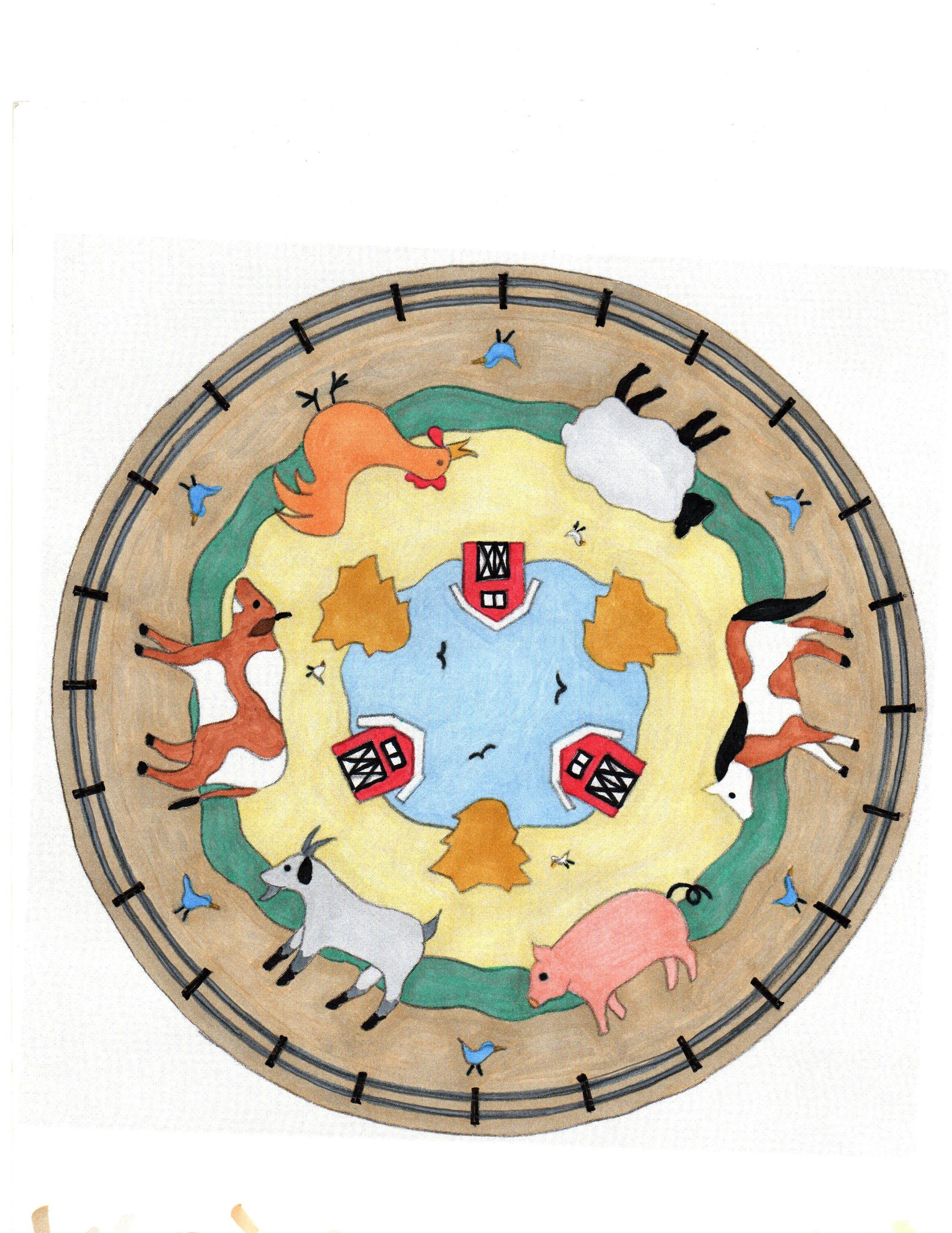 Whimsy Rugs Rug Hooking Pattern Around The Farm Three Sizes Scottish ...