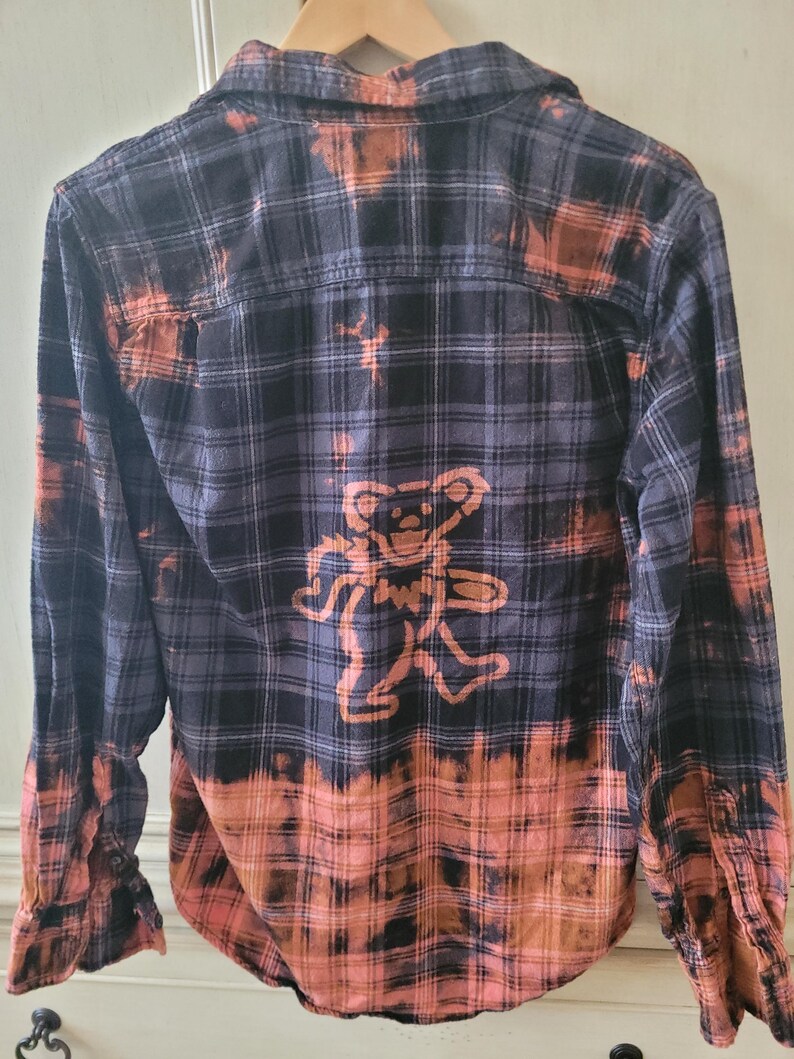 M Grateful Dead Dancing Bear Acid Washed Flannel - Etsy