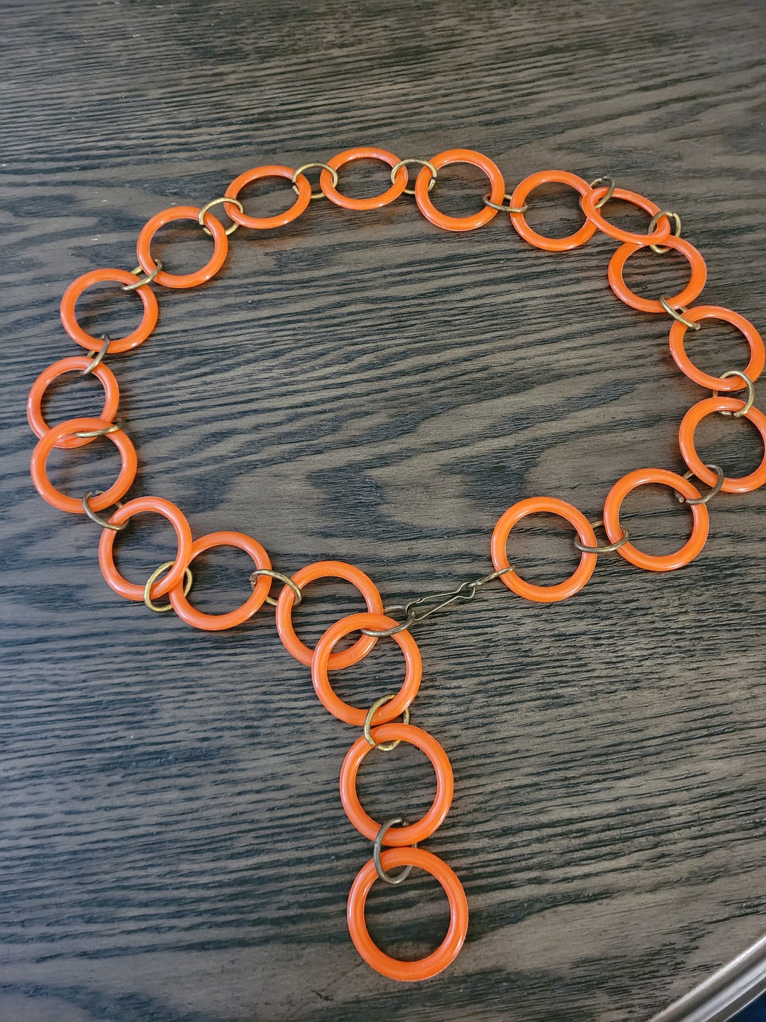 Vintage 1970s Orange Plastic Go-go Ring Belt - Etsy