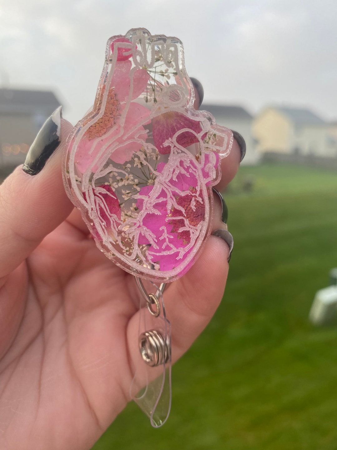Anatomical Heart Badge Reel | Retractable Nursing Badge Reel | Pressed ...