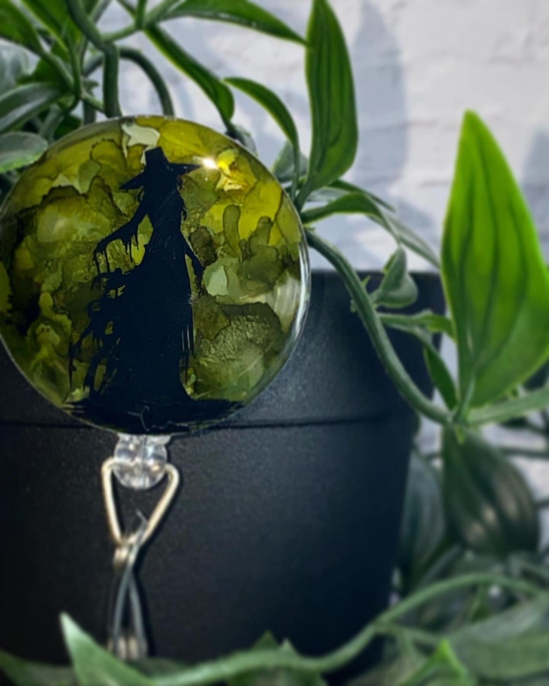 Swamp Witch Badge Reel | Watercolor Marbled Halloween ID Badge - Etsy