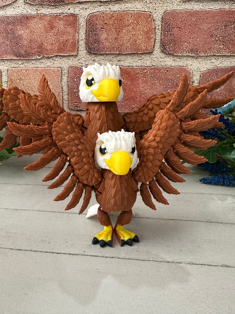 3D Printed Articulated Bald Eagle (toonz Factory) - Etsy