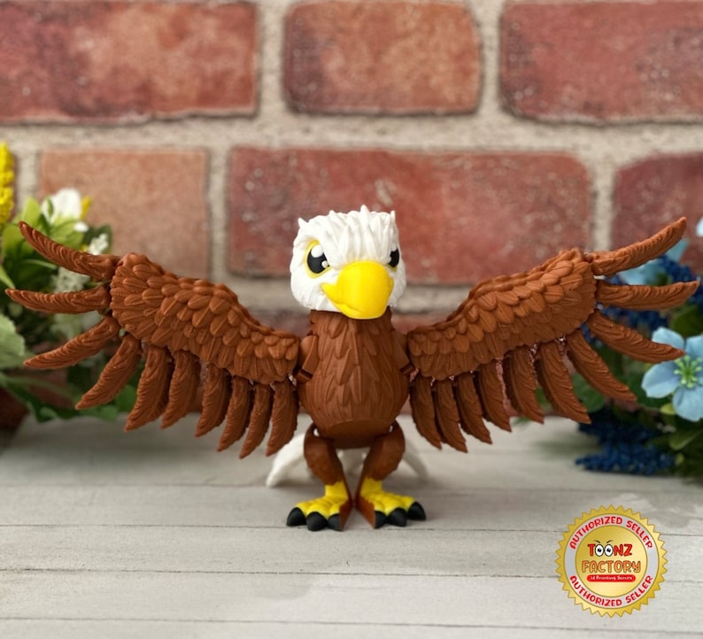 3D Printed Articulated Bald Eagle - Etsy