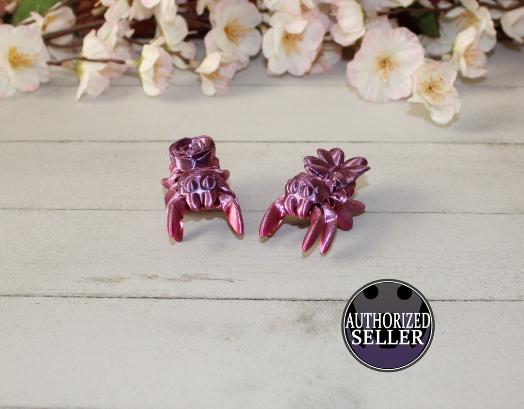 3D Printed Articulated Spiders rose and Clover - Etsy
