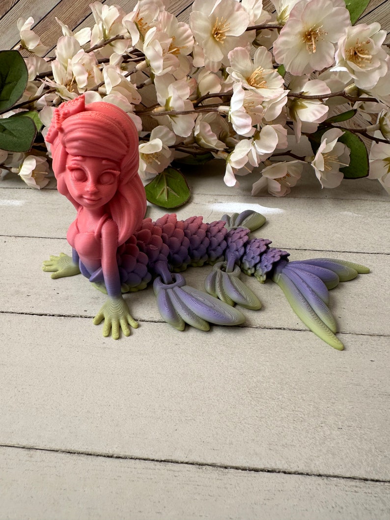 3D Printed Articulated Mermaid - Etsy