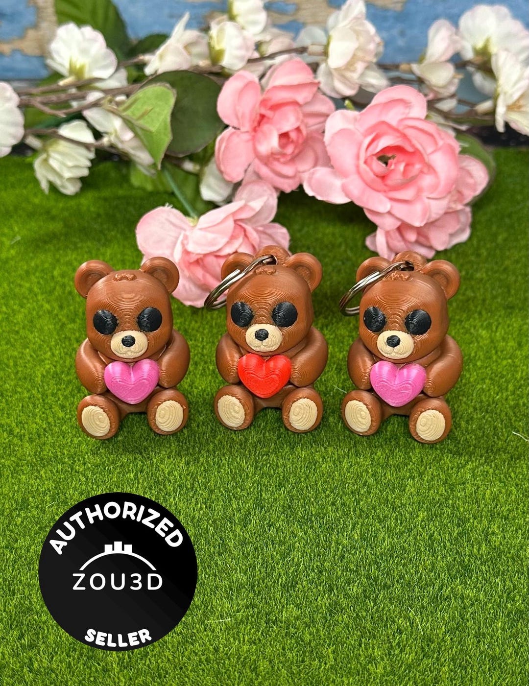 3D Printed Loving Teddy Bear (fidget or Keychain) - Etsy