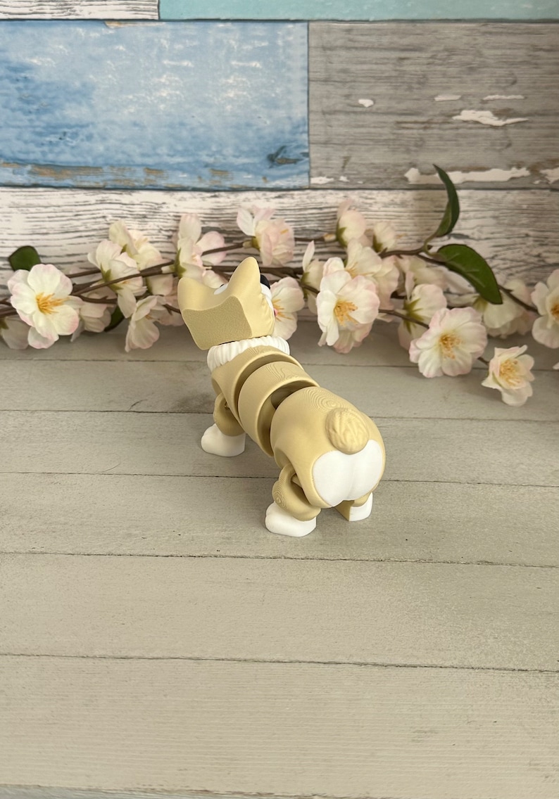 3D Printed Articulated Corgi With Optional Dog House - Etsy