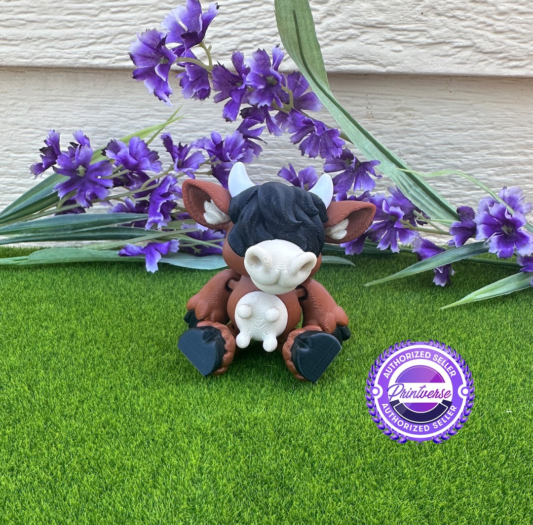 3D Printed Articulated Highland Cow - Mini (fidget & Keychain) - Etsy