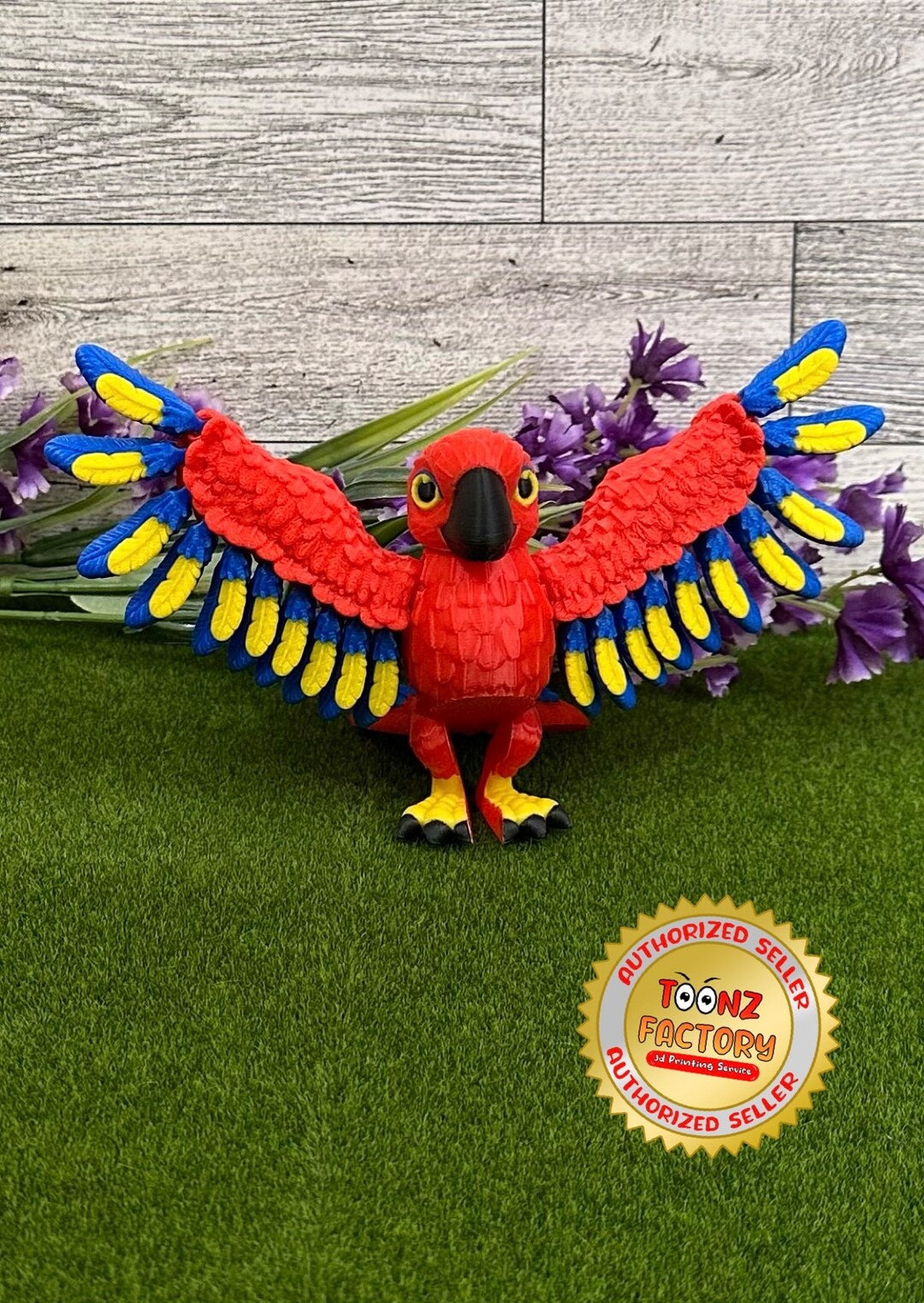 3D Printed Articulated Parrot - Etsy