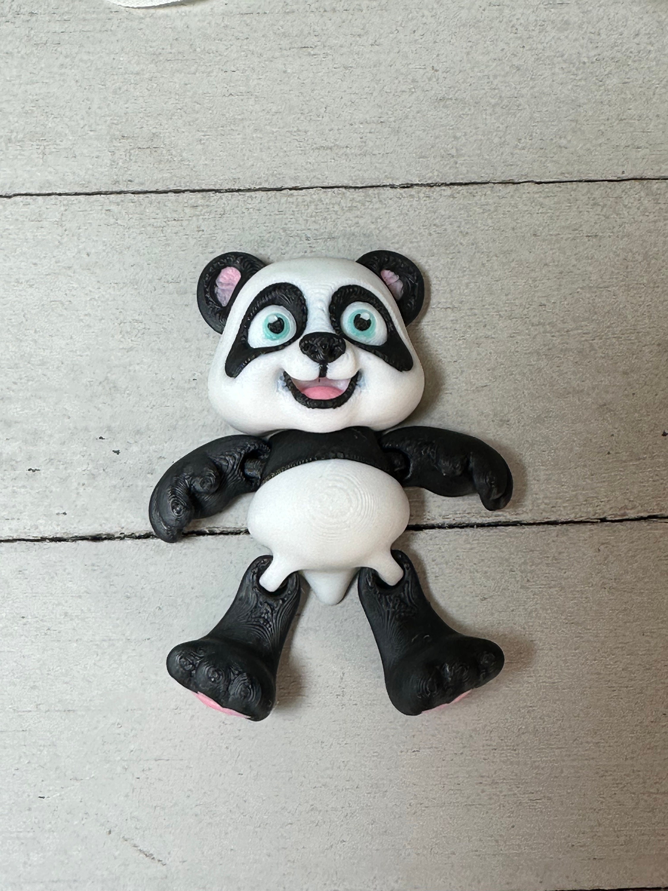 3D Printed Articulated Panda With Bamboo - Etsy