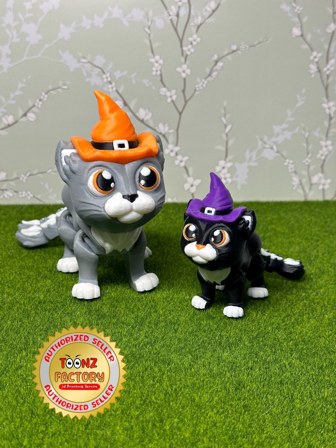 3D Printed Articulated Halloween Cat - Etsy