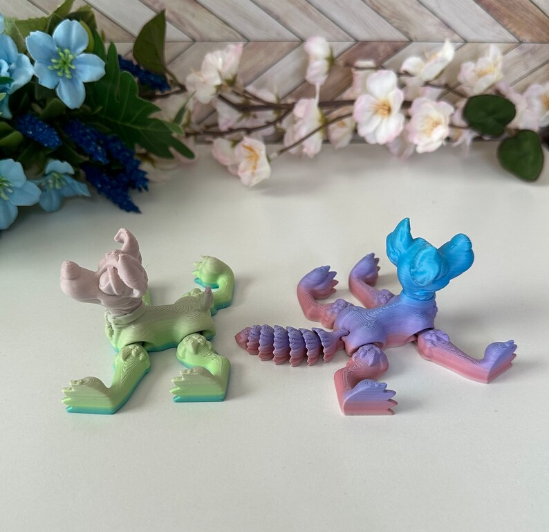 3D Printed Articulated Dog (long Tail & Short Tail) - Etsy