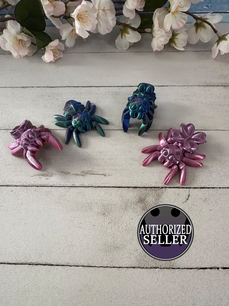 3D Printed Articulated Spiders, Set of 2 (clover, Heart, Rose and Plain ...