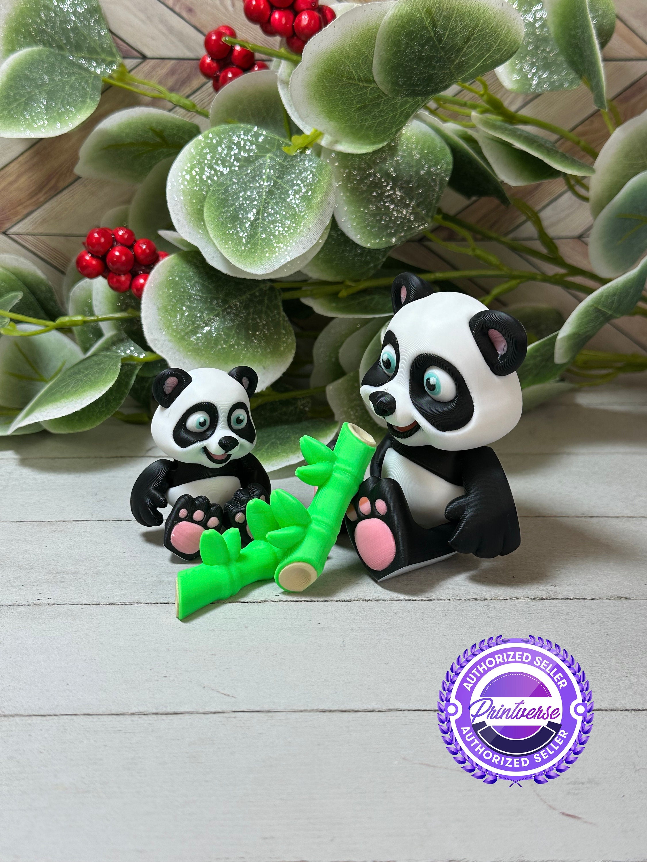 3D Printed Articulated Panda With Bamboo - Etsy