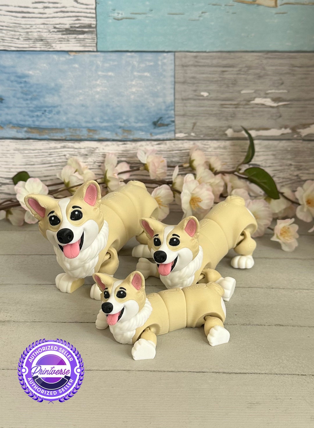 3D Printed Articulated Corgi With Optional Dog House - Etsy