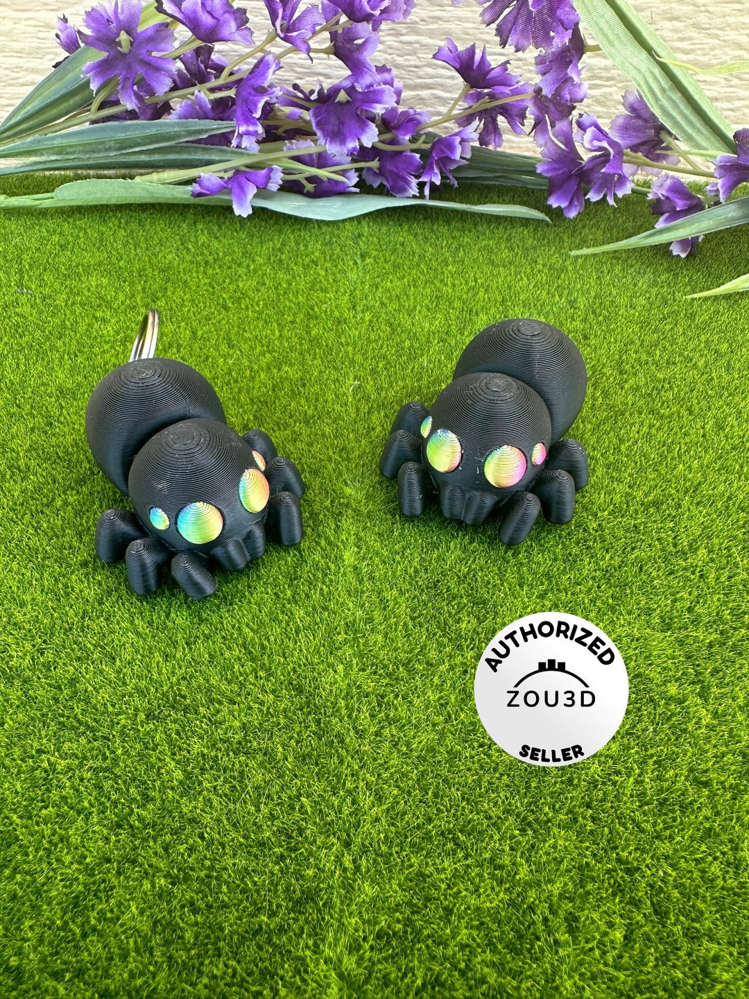 3D Printed Flexible Spiders With 6 or 8 Legs (fidget or Keychain) - Etsy