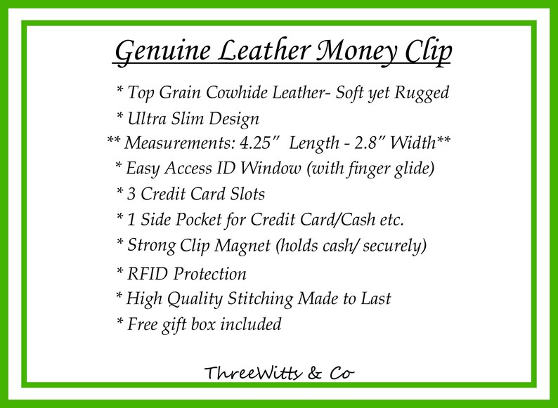 Personalized Leather Money Clip Wallet: Groom Gift, Mens Wallet With ID ...