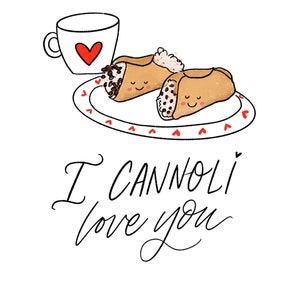 I CANNOLI Love You Italian Food Pun Cards Valentines & Love - Etsy