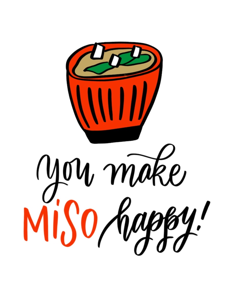 You Make MISO Happy Cute Hand Lettered Illustrated Love | Etsy