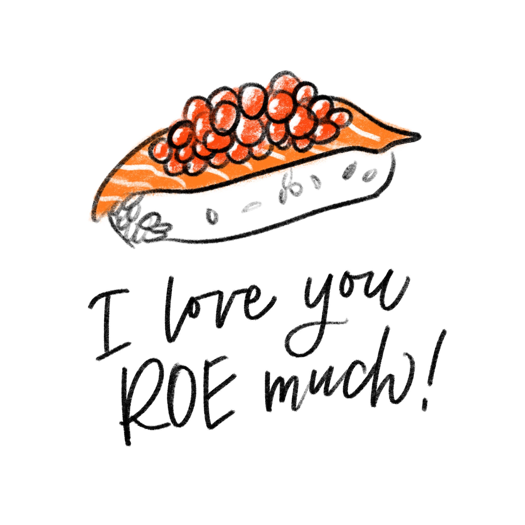 I Love You ROE Much Food Pun Card Valentines & Love Card | Etsy