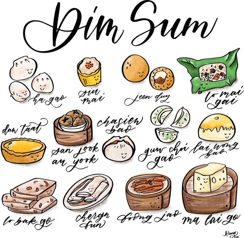 Dim Sum Essentials Art Prints Hand Lettering Calligraphy | Etsy