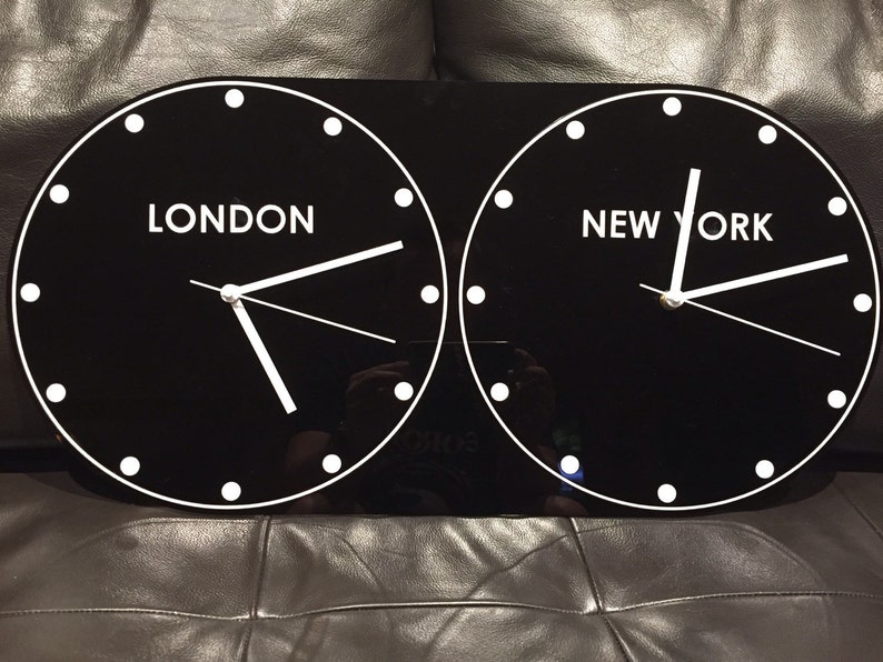 Orologio Doppio Two Tone - Multi Zone Wall Clock - Etsy