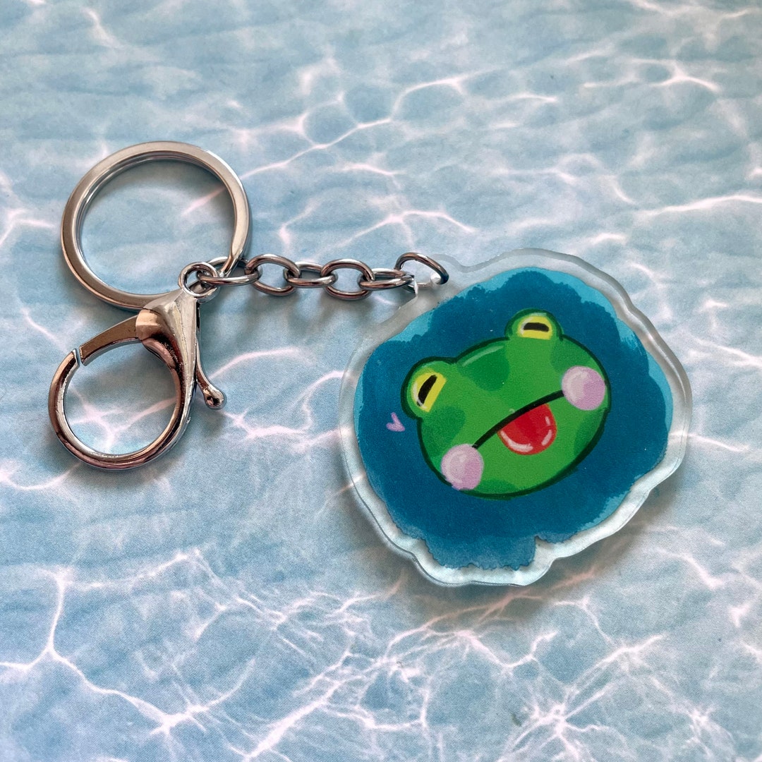 Frog Keychain, Frog Keychain Acrylic, Toad Keychain, Kawaii Keychain ...