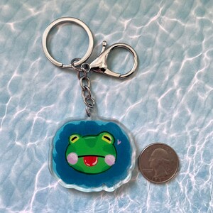 Frog Keychain, Frog Keychain Acrylic, Toad Keychain, Kawaii Keychain ...
