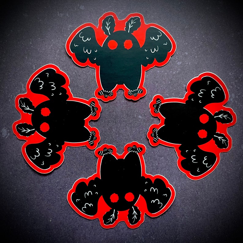 Mothman Stickers Mothman Sticker Cryptid Stickers Cryptid - Etsy