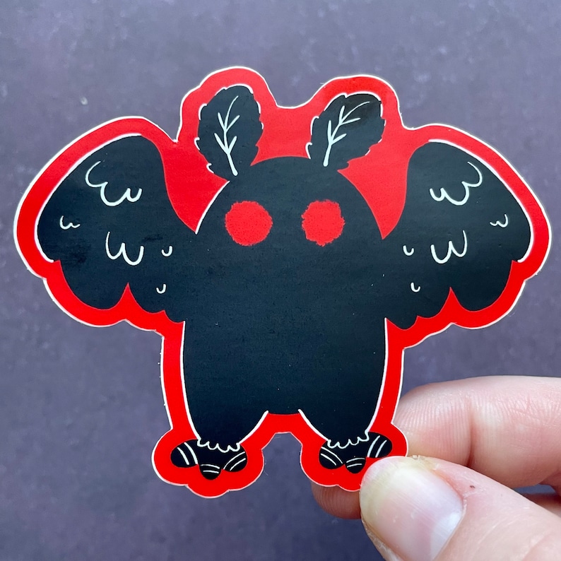 Mothman Stickers Mothman Sticker Cryptid Stickers Cryptid - Etsy
