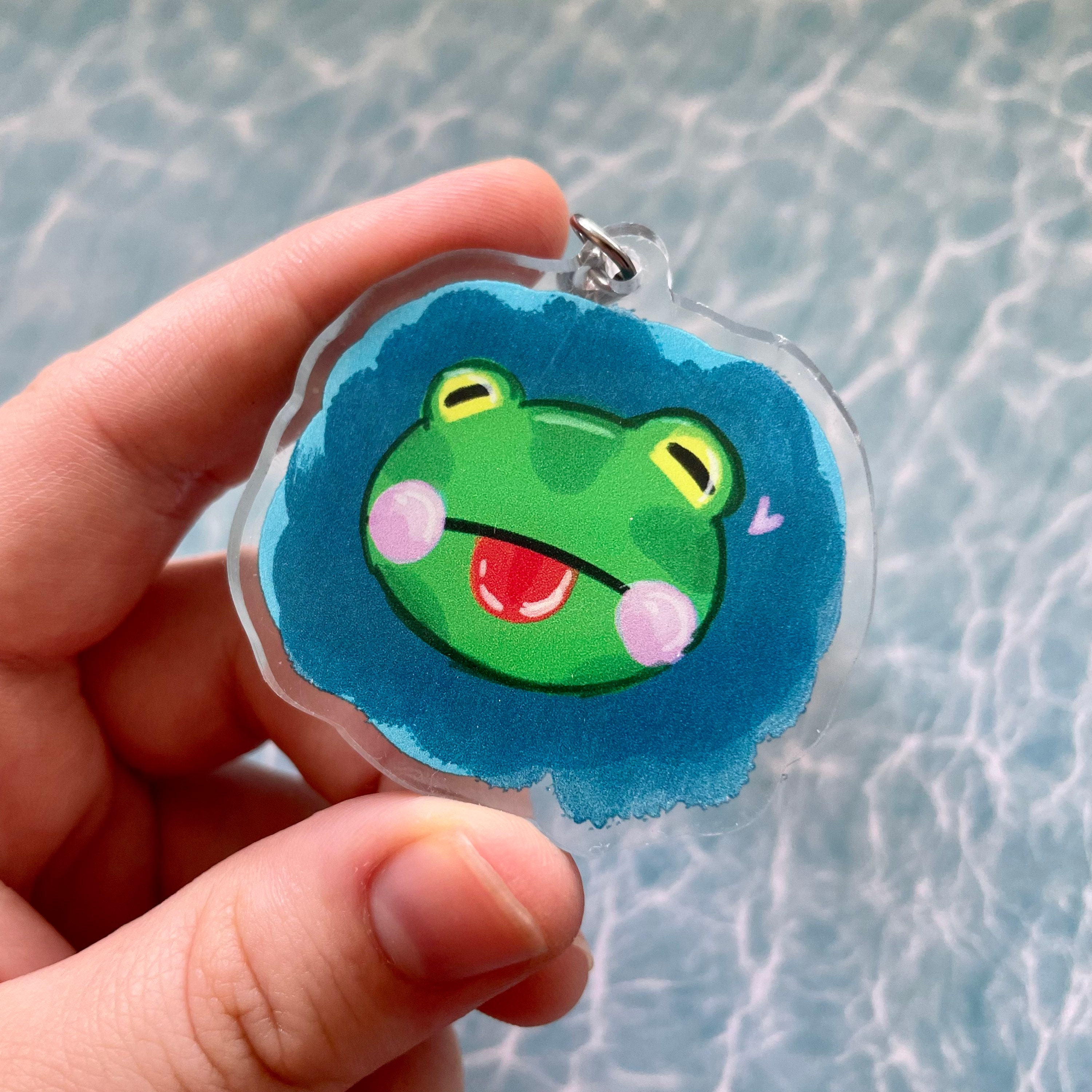 Frog Keychain, Frog Keychain Acrylic, Toad Keychain, Kawaii Keychain ...