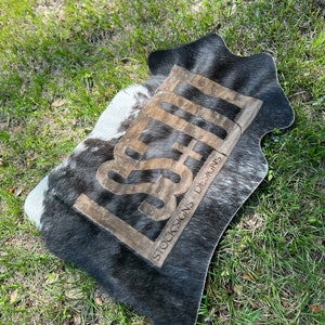 Engraved Cowhide: Personalized Family Name Sign, Nursery Decor, Wedding ...