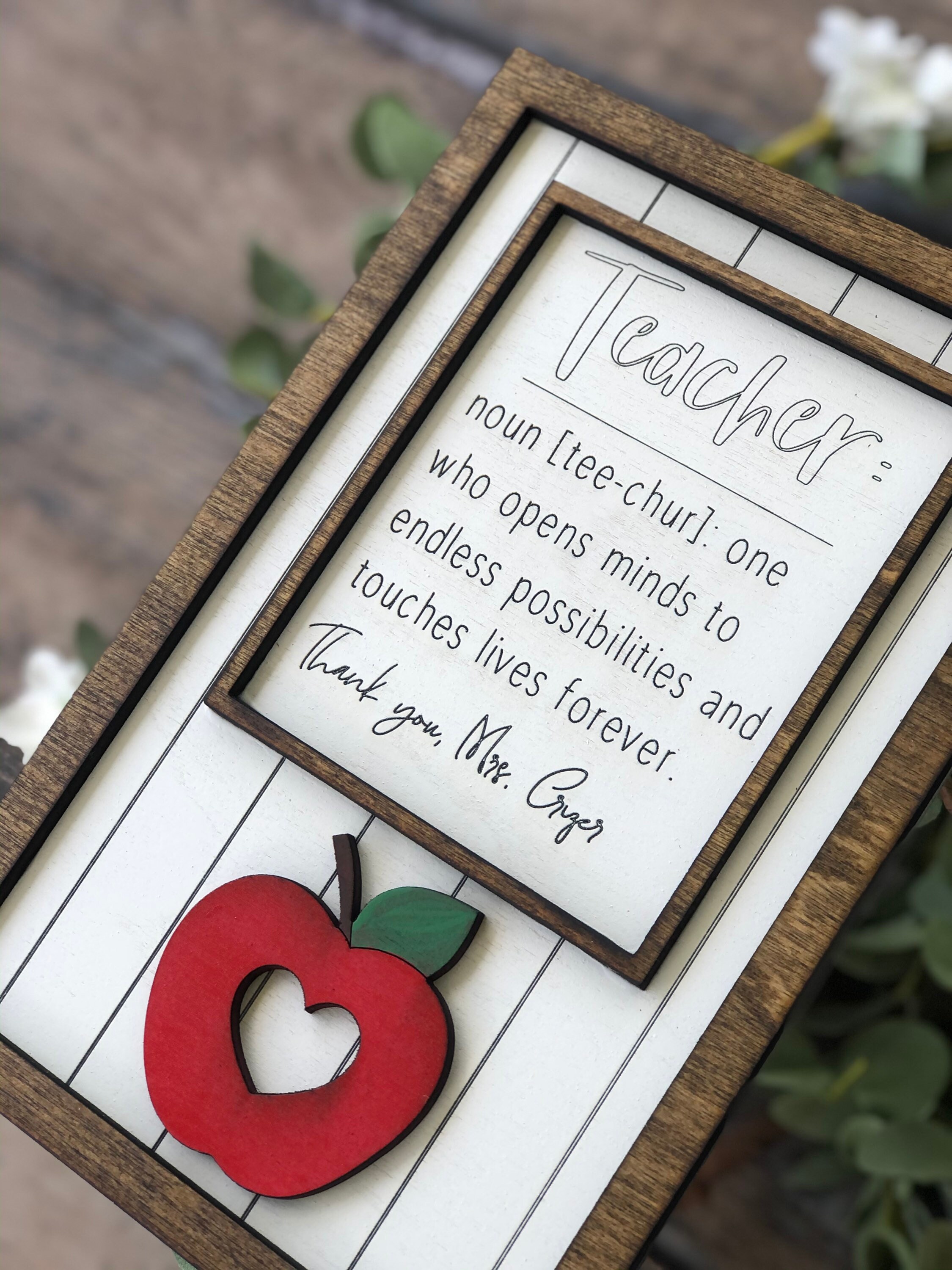 3D Teacher Gift Teacher Definition Custom Teacher Gifts End - Etsy