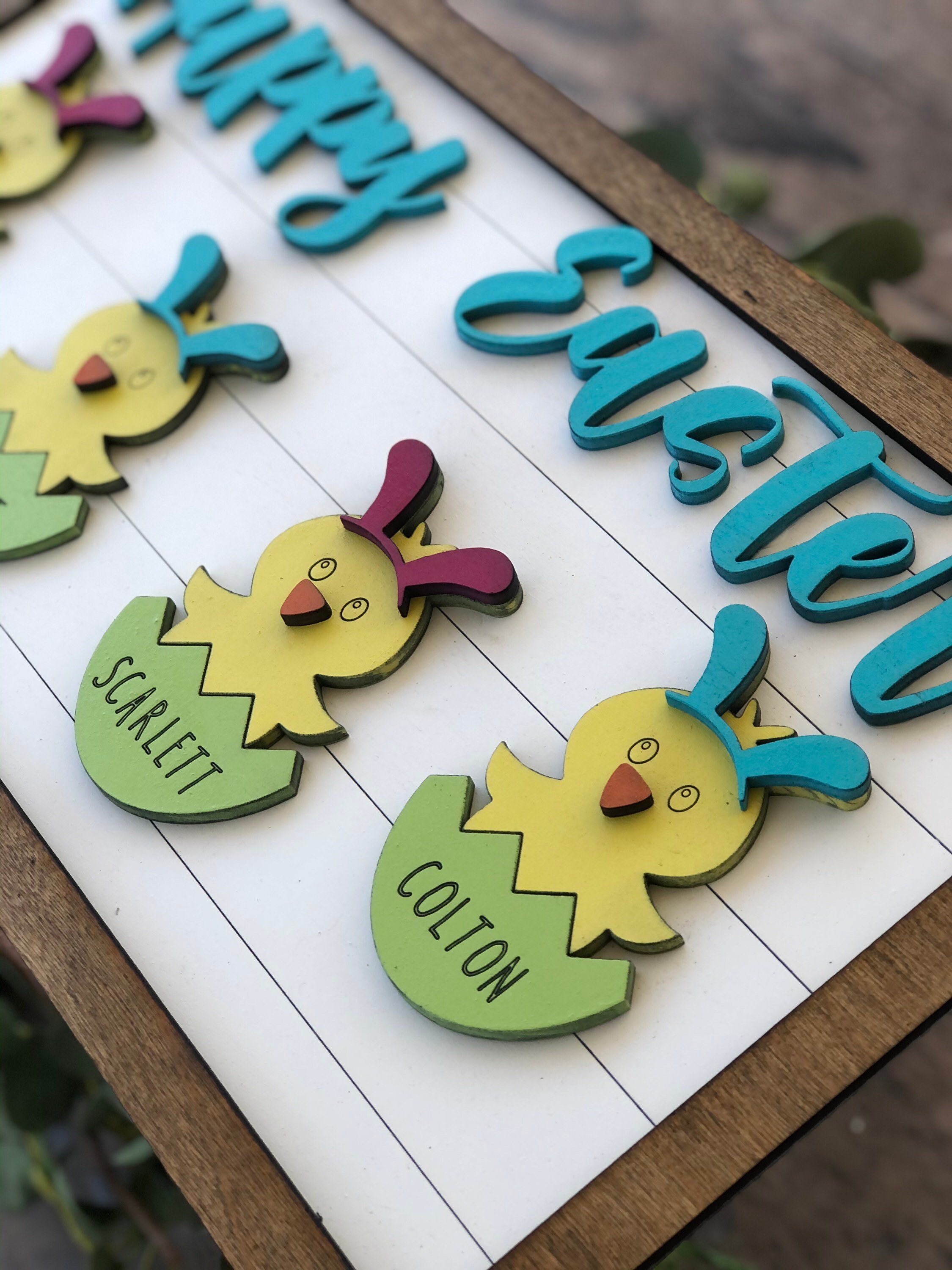 Easter Family 3D Farmhouse Sign Chick Sign Decor Personalized | Etsy