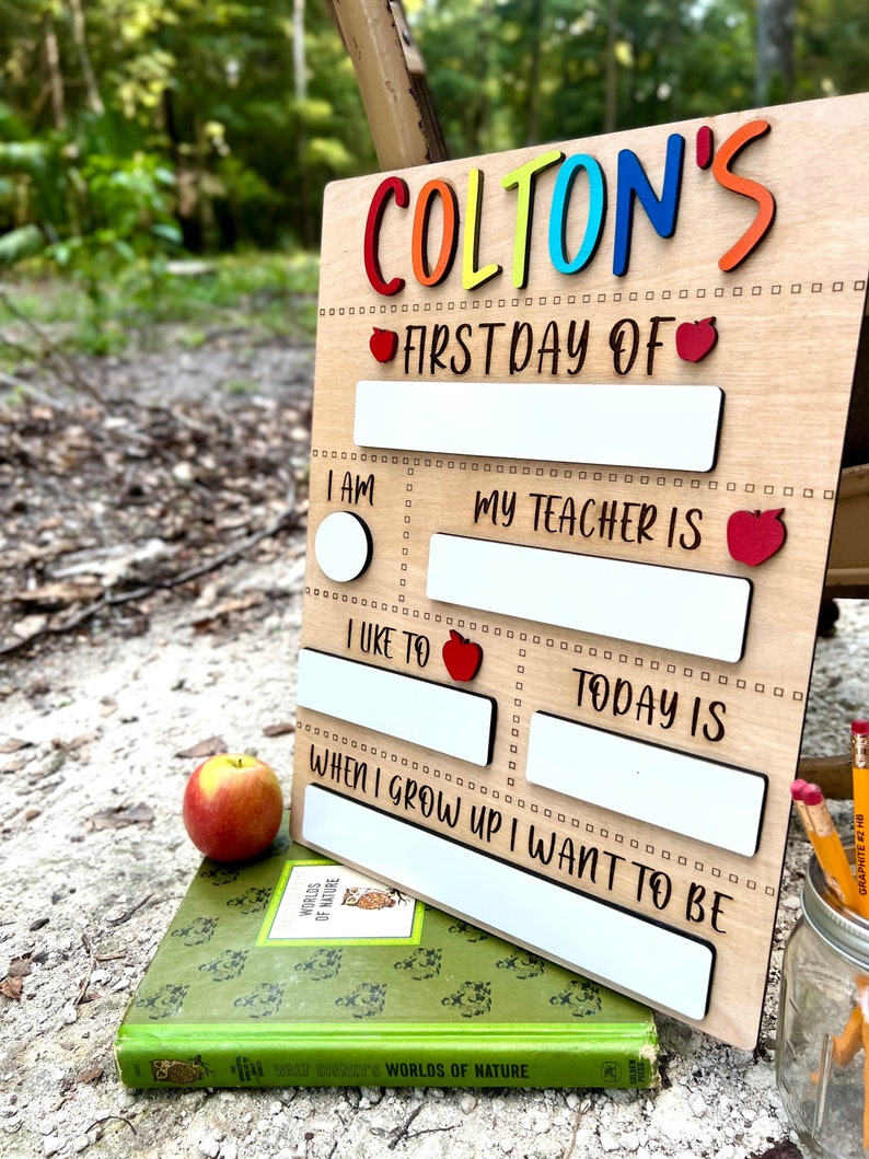 3D Personalized First Day of School Letter Board First Day of - Etsy