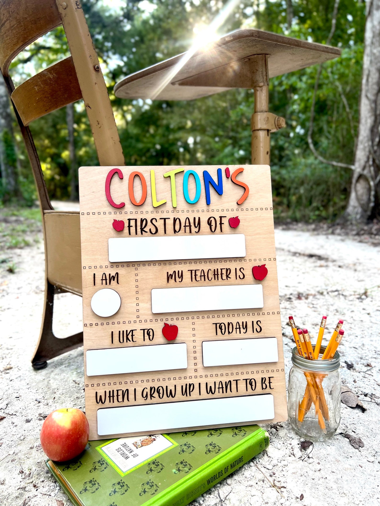 3D Personalized First Day of School Letter Board First Day of - Etsy