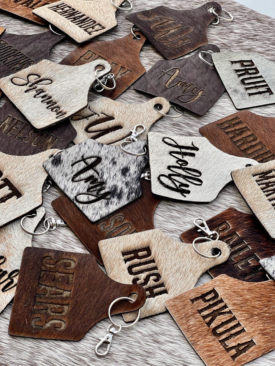 Personalized Cowhide Backpack Tag: Western Christmas Stocking Charm - Etsy