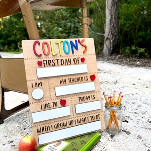 3D Personalized First Day of School Letter Board, First Day of School ...