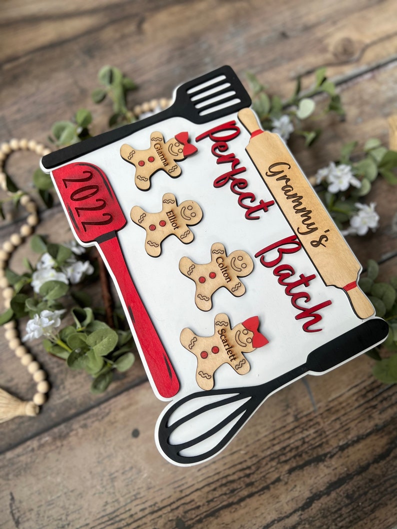 Personalized Perfect Batch Sign, Gift for Grandparents, Gingerbread ...
