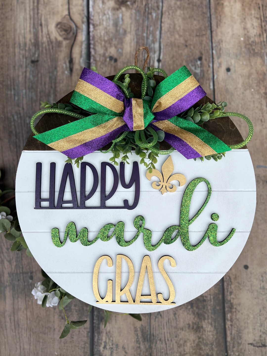 Happy Mardi Gras Door Hanger: 3D Fat Tuesday Decor - Etsy