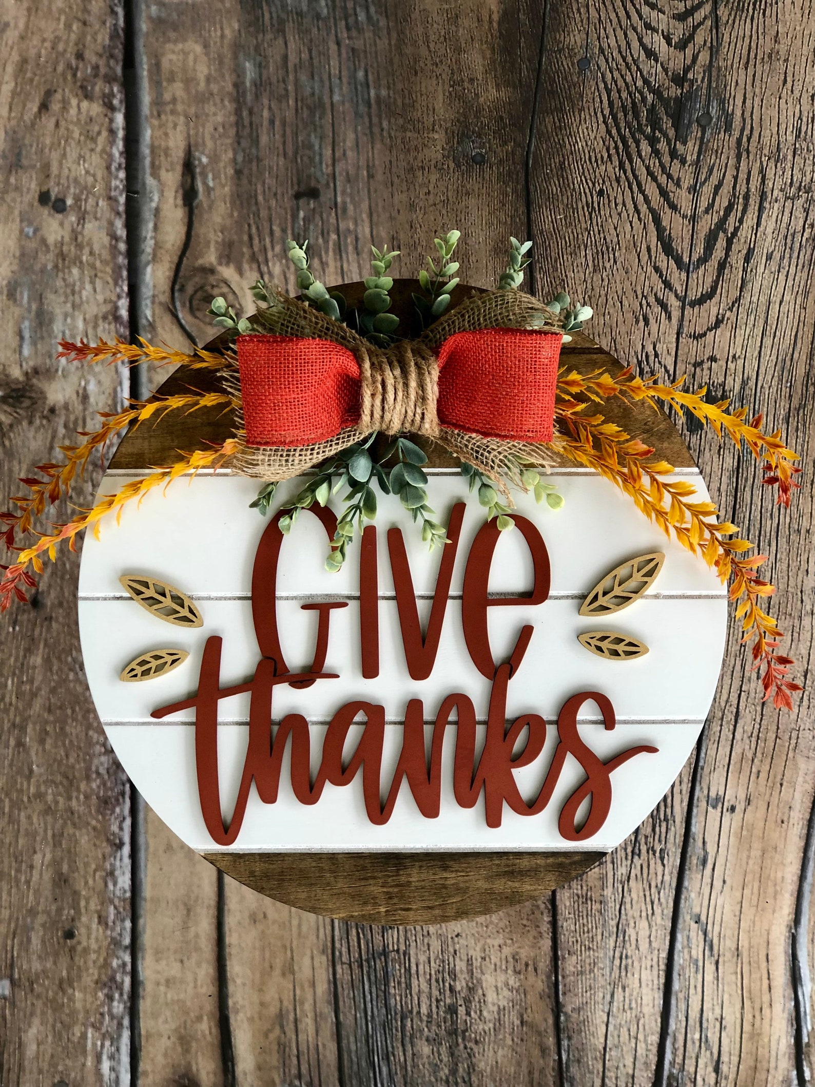 3D Give Thanks Door Hanger Thanksgiving Door Hanger Fall - Etsy