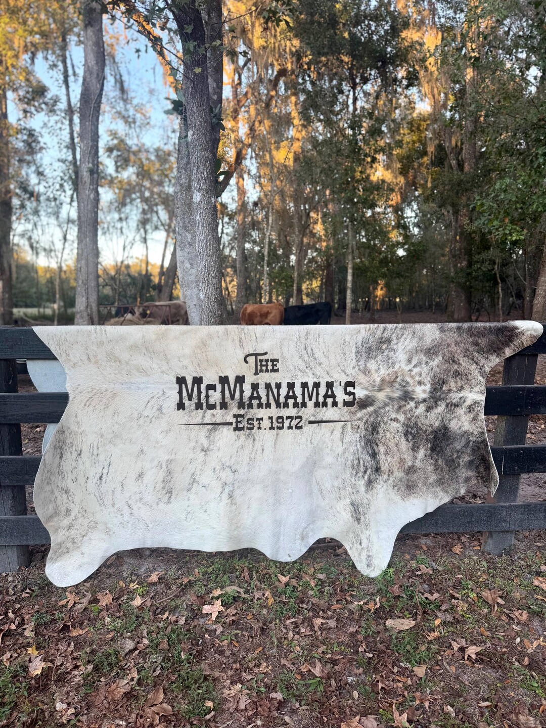 Engraved Cowhide Rug: Personalized Wedding Decor, Branded Logo, Branded ...