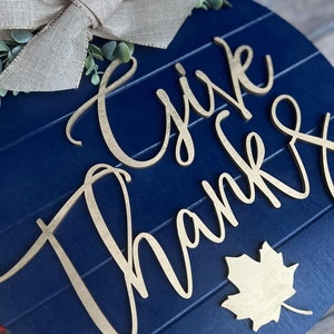 3D Give Thanks Door Sign, Thanksgiving Door Hanger, Welcome Door Sign ...