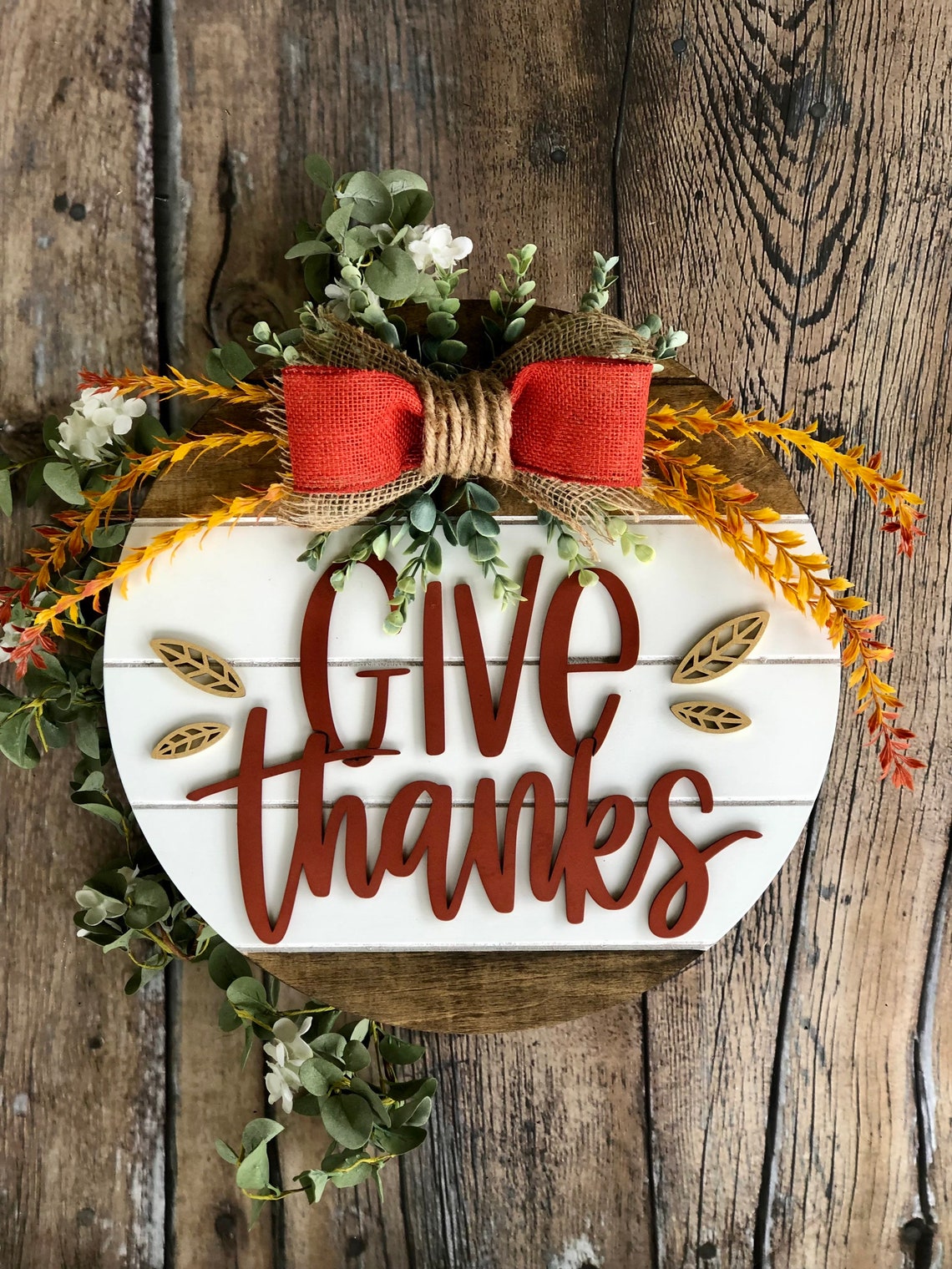 3D Give Thanks Door Hanger Thanksgiving Door Hanger Fall - Etsy