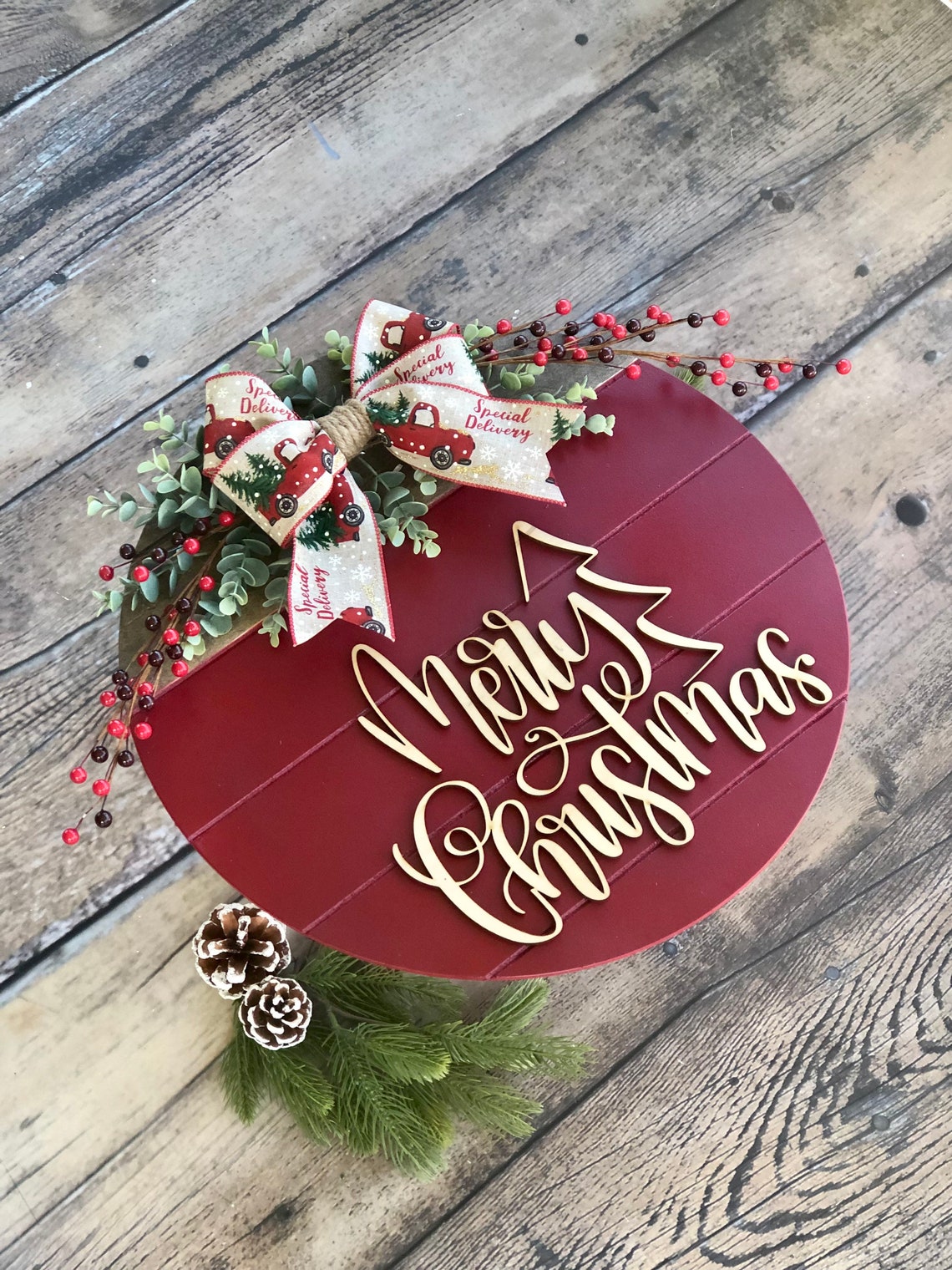 3D Merry Christmas Door Hanger Christmas Decor Christmas - Etsy