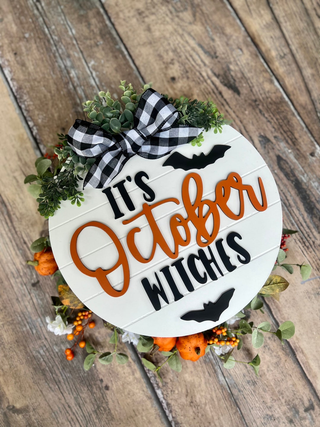 October Witches Door Hanger: 3D Fall Welcome Sign - Etsy