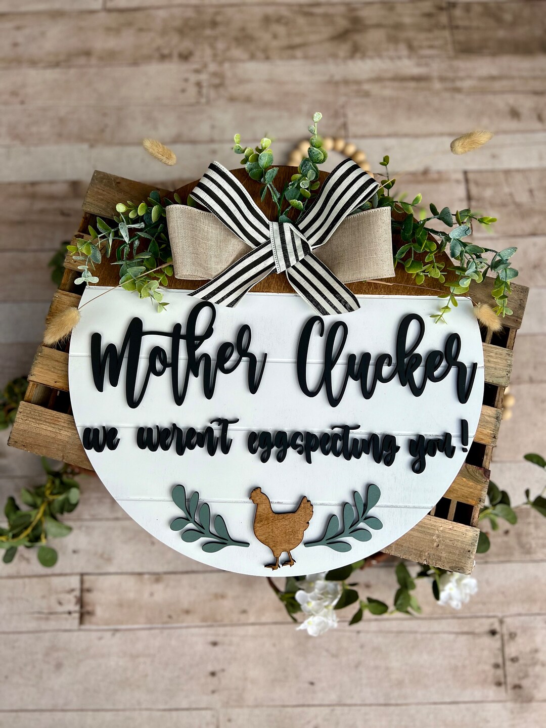 Funny Chicken Welcome Sign: 3D Farmhouse Door Decor - Etsy